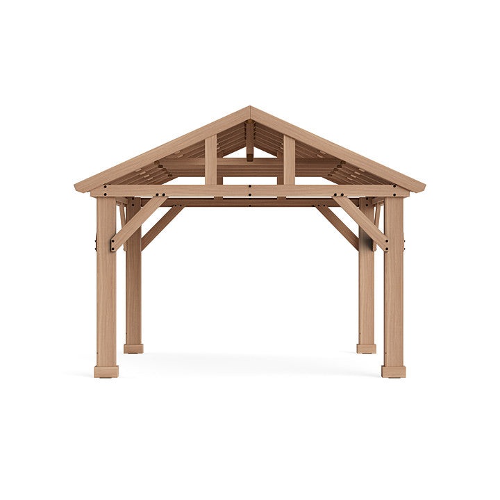 Yardistry Meridian Cedar 14 x 12 Pavilion -Elegant Outdoor Shelter ...