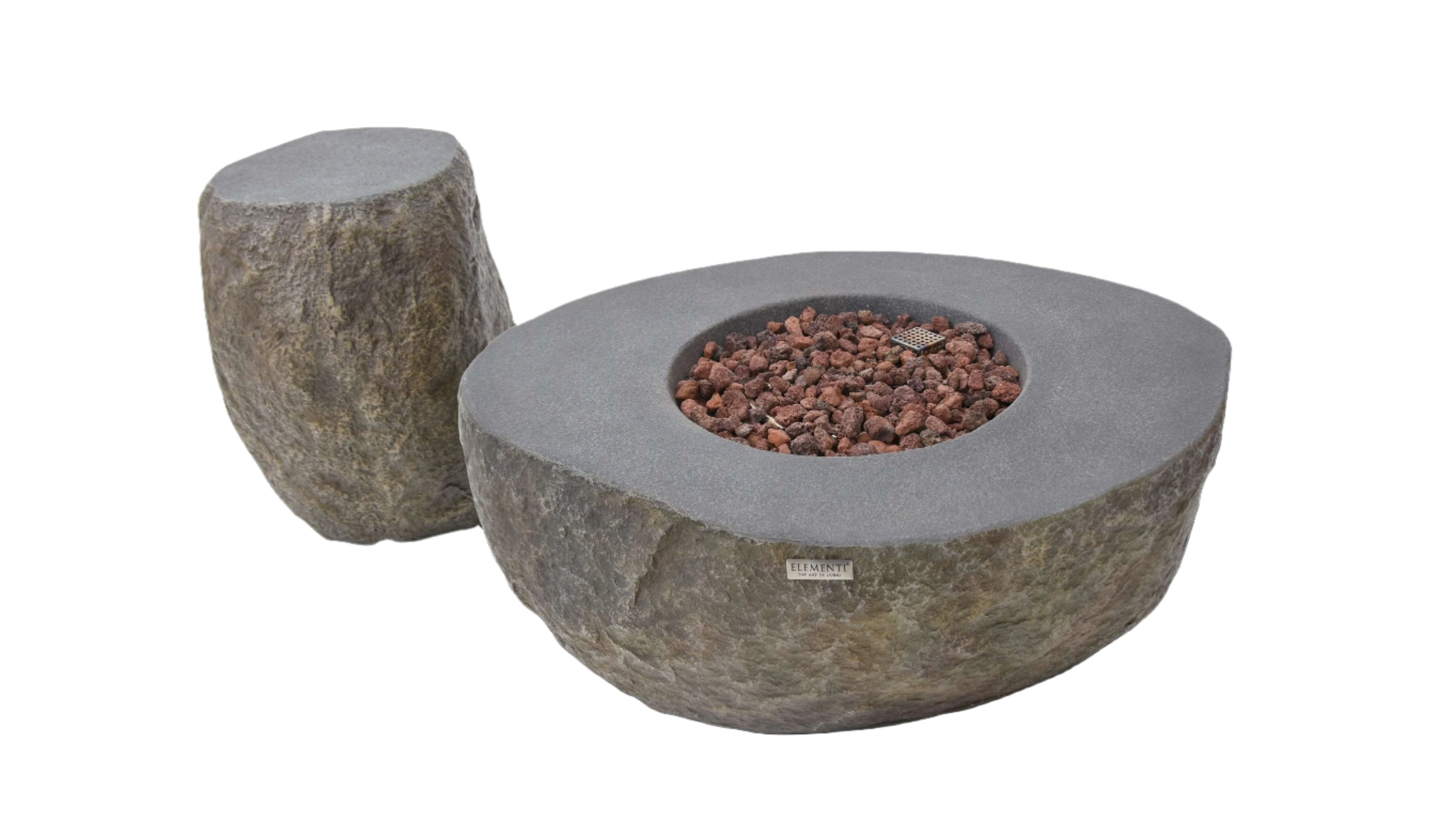 Elementi Boulder Fire Table - Clean Flame, 45,000 BTUs — Backyard Oasis