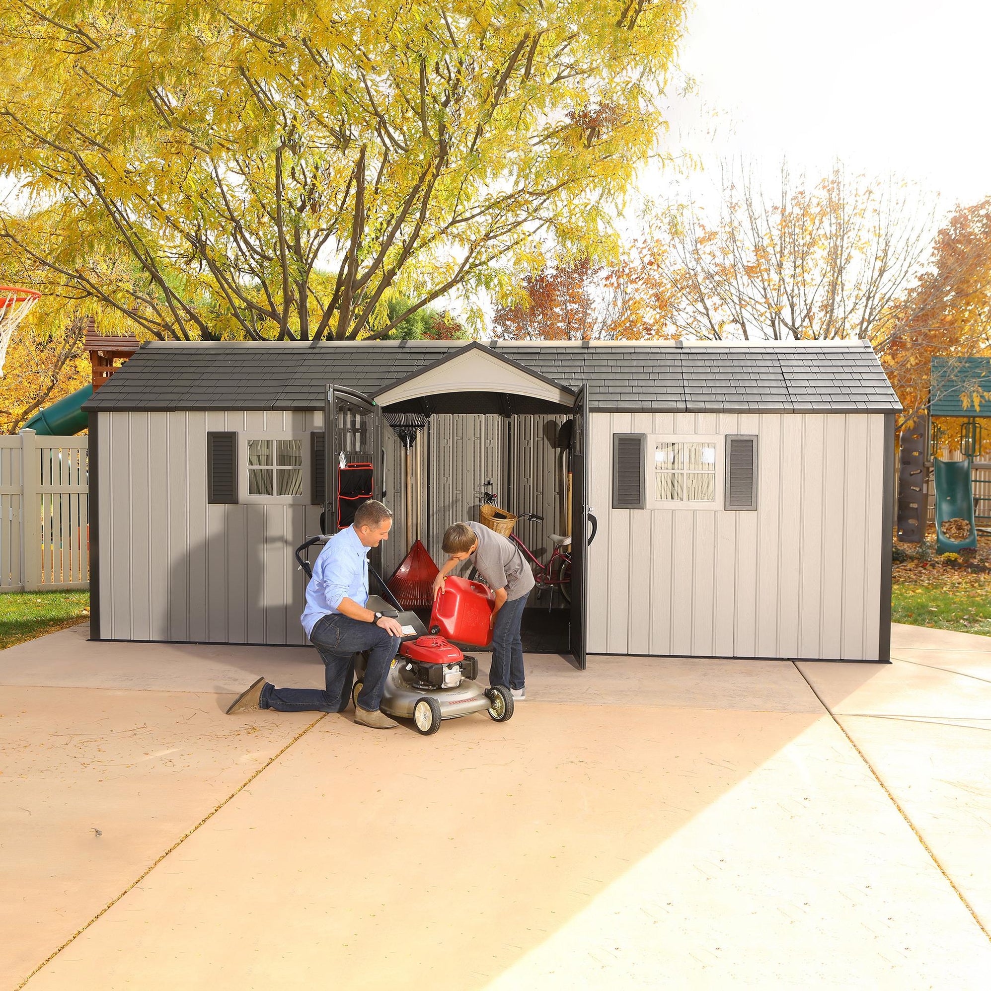 Lifetime 20x8 Outdoor Storage Shed - Spacious & Durable — Backyard Oasis