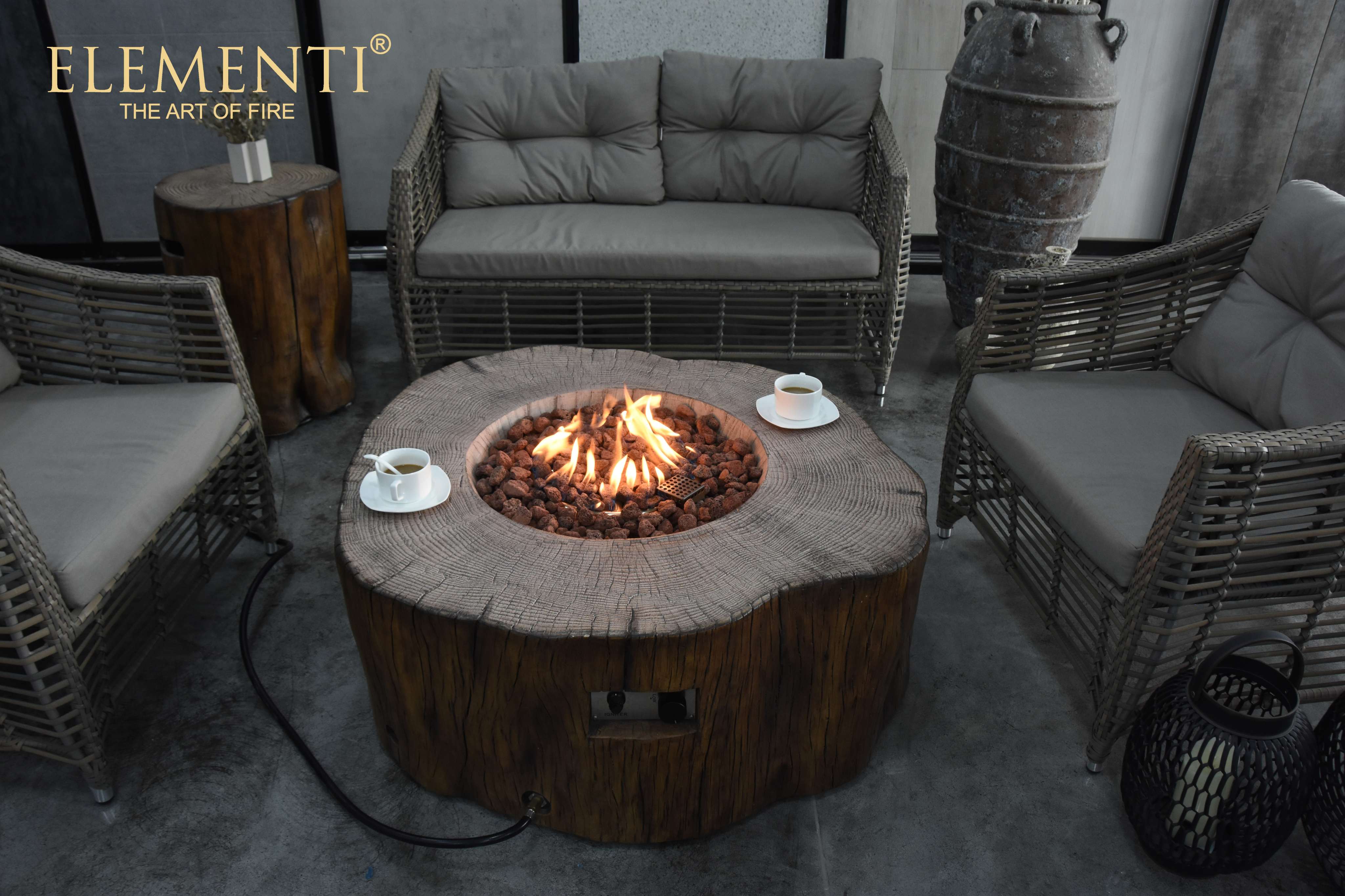 Elementi Manchester Fire Table - Outdoor Elegance | 45,000 BTUs ...