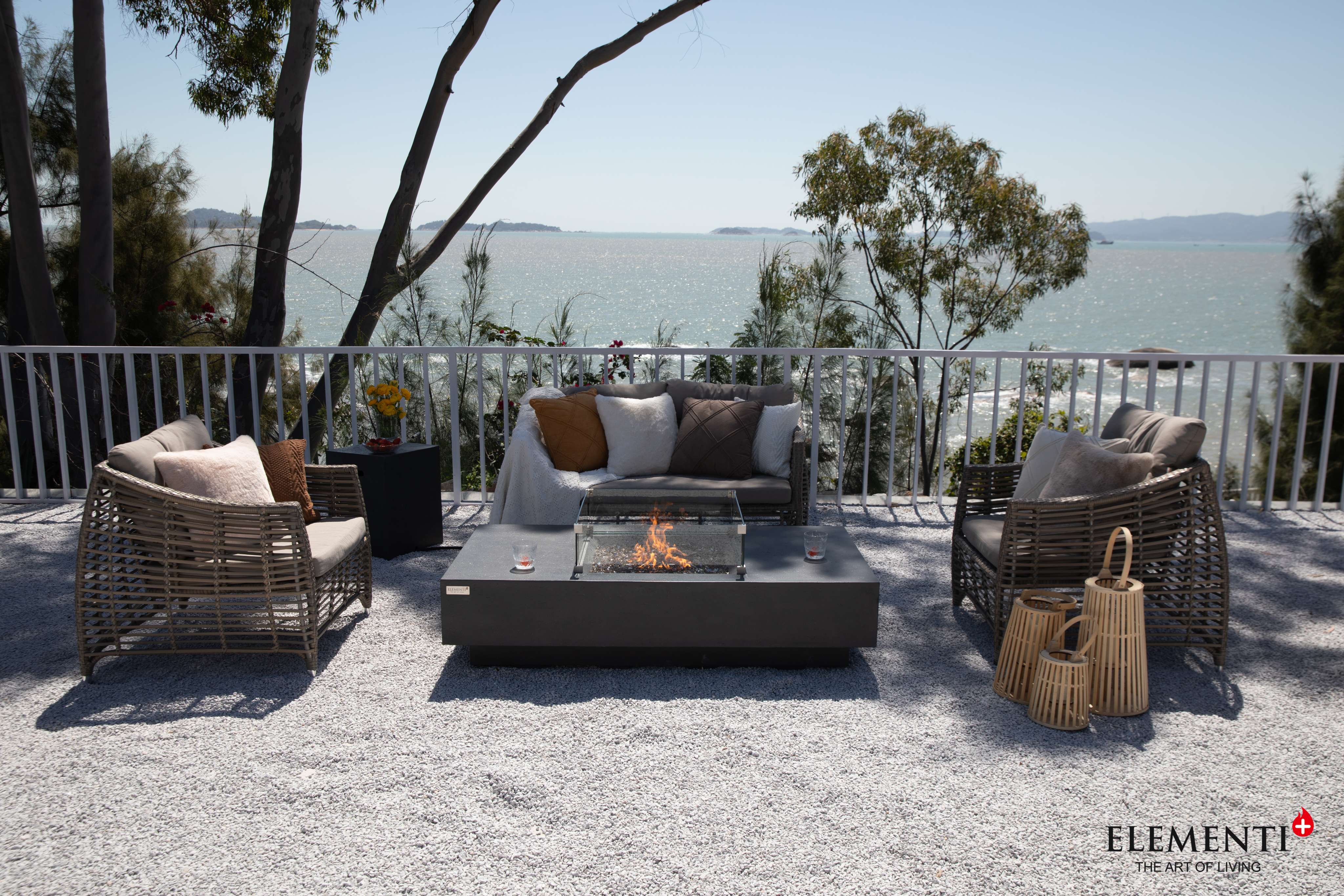 Elementi Plus Cannes Rectangular Concrete Fire Pit Table - Shop Now ...