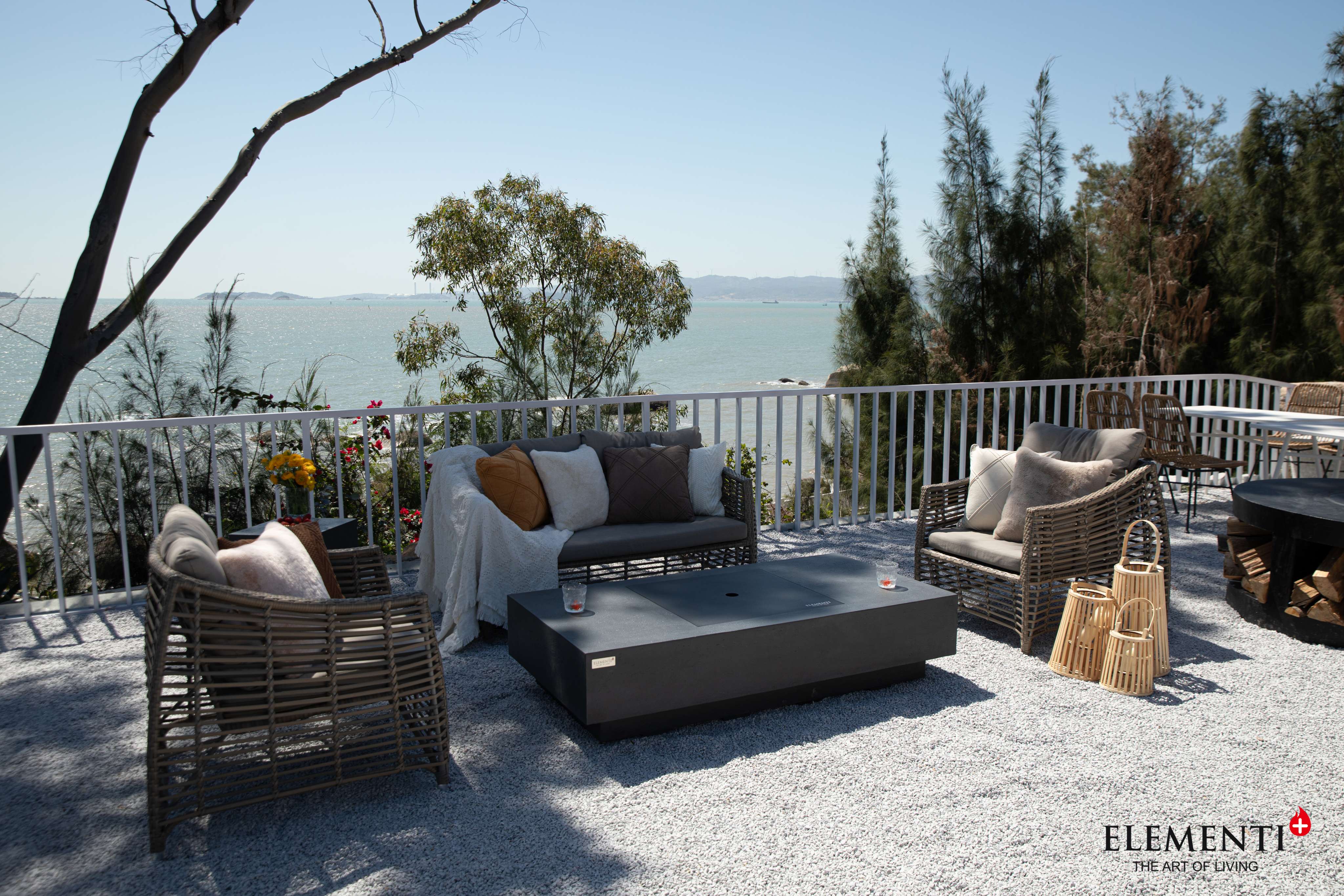Elementi Plus Cannes Rectangular Concrete Fire Pit Table - Shop Now ...