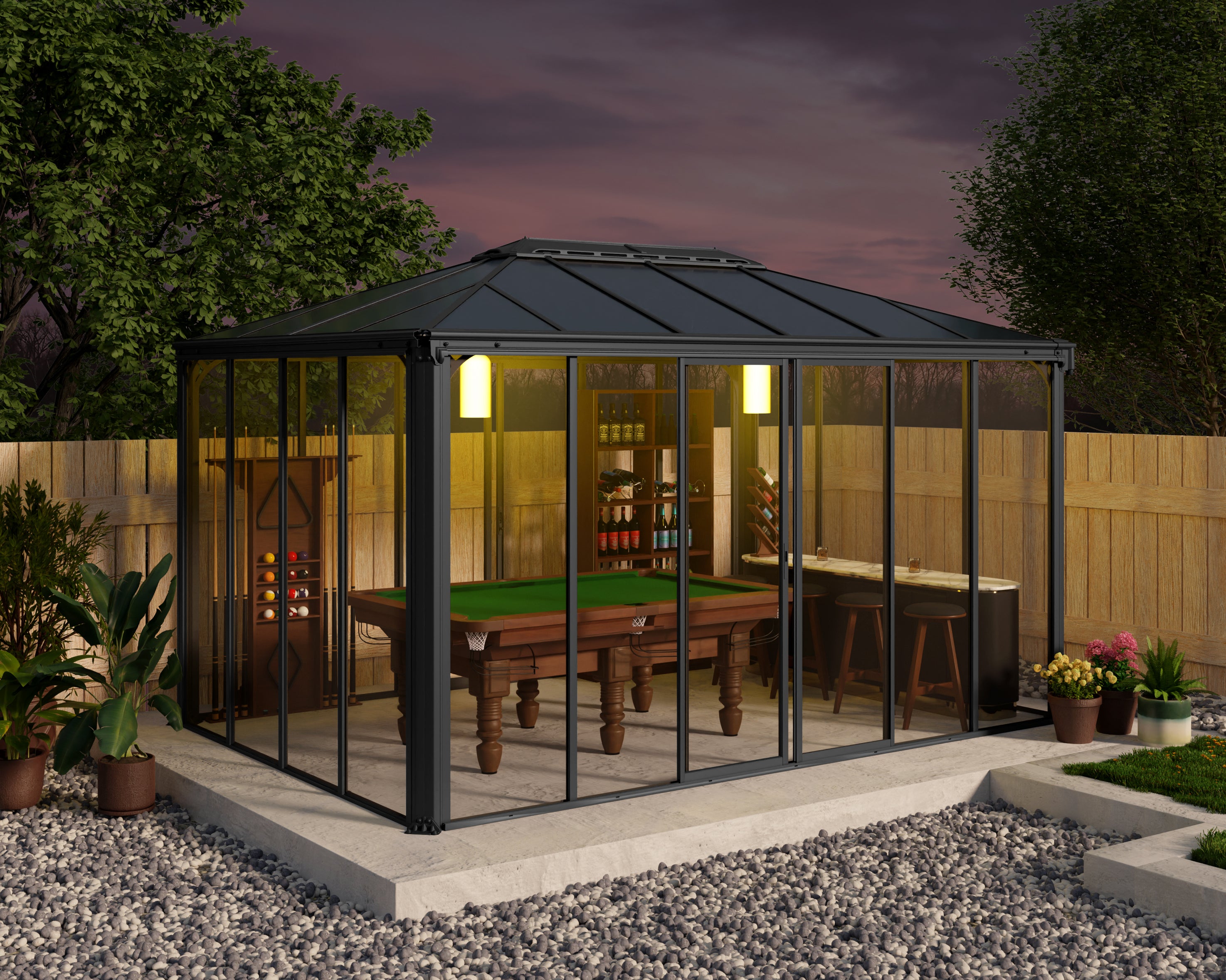 Canopia Ledro Enclosed Gazebo w/ Screen Doors - Year-Round Retreat ...