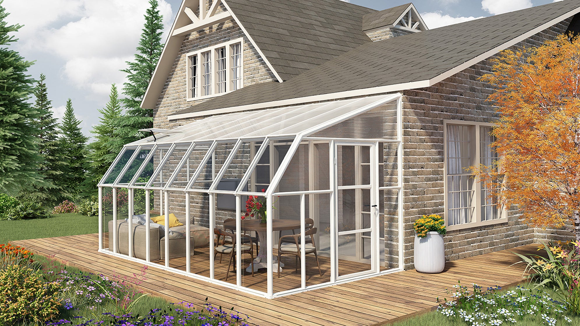 Canopia Sun Room 8' - White | Stunning Outdoor Sunroom & Greenhouse ...