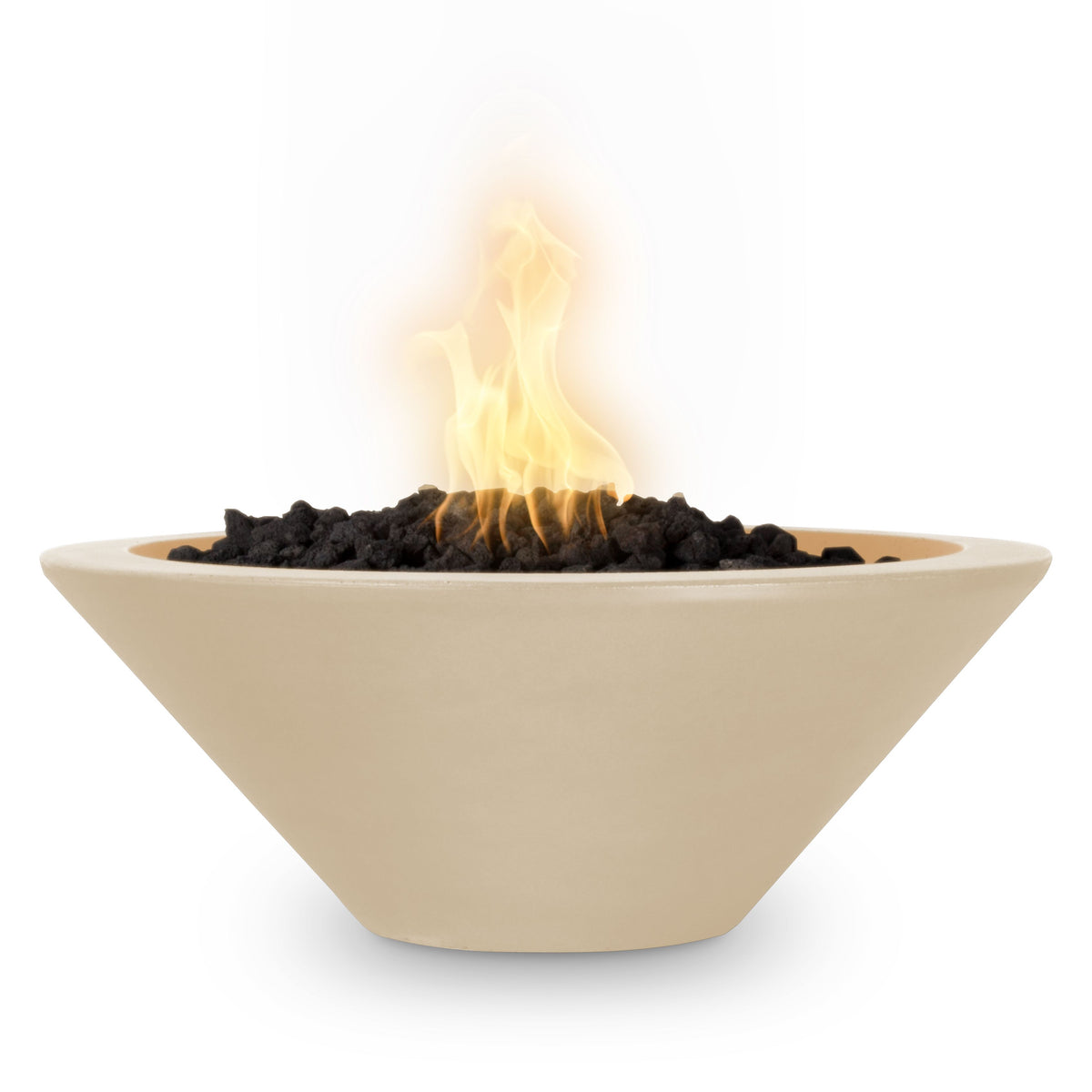 Outdoor Plus Round Cazo Fire Bowl - Durable GFRC Concrete in Vanilla ...