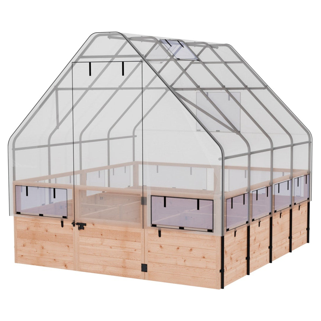 Garden In A Box with Greenhouse Cover 8x8 | Extend Your Growing Season ...