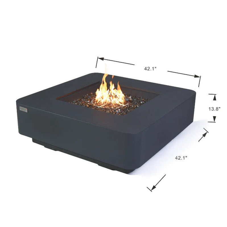 Elementi Plus Bergamo Square Concrete Fire Pit Table Shop Now! — Backyard Oasis