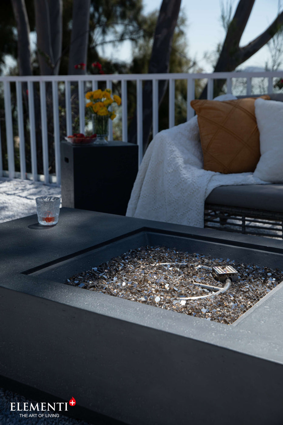Elementi Plus Cannes Rectangular Concrete Fire Pit Table - Shop Now! — Backyard Oasis
