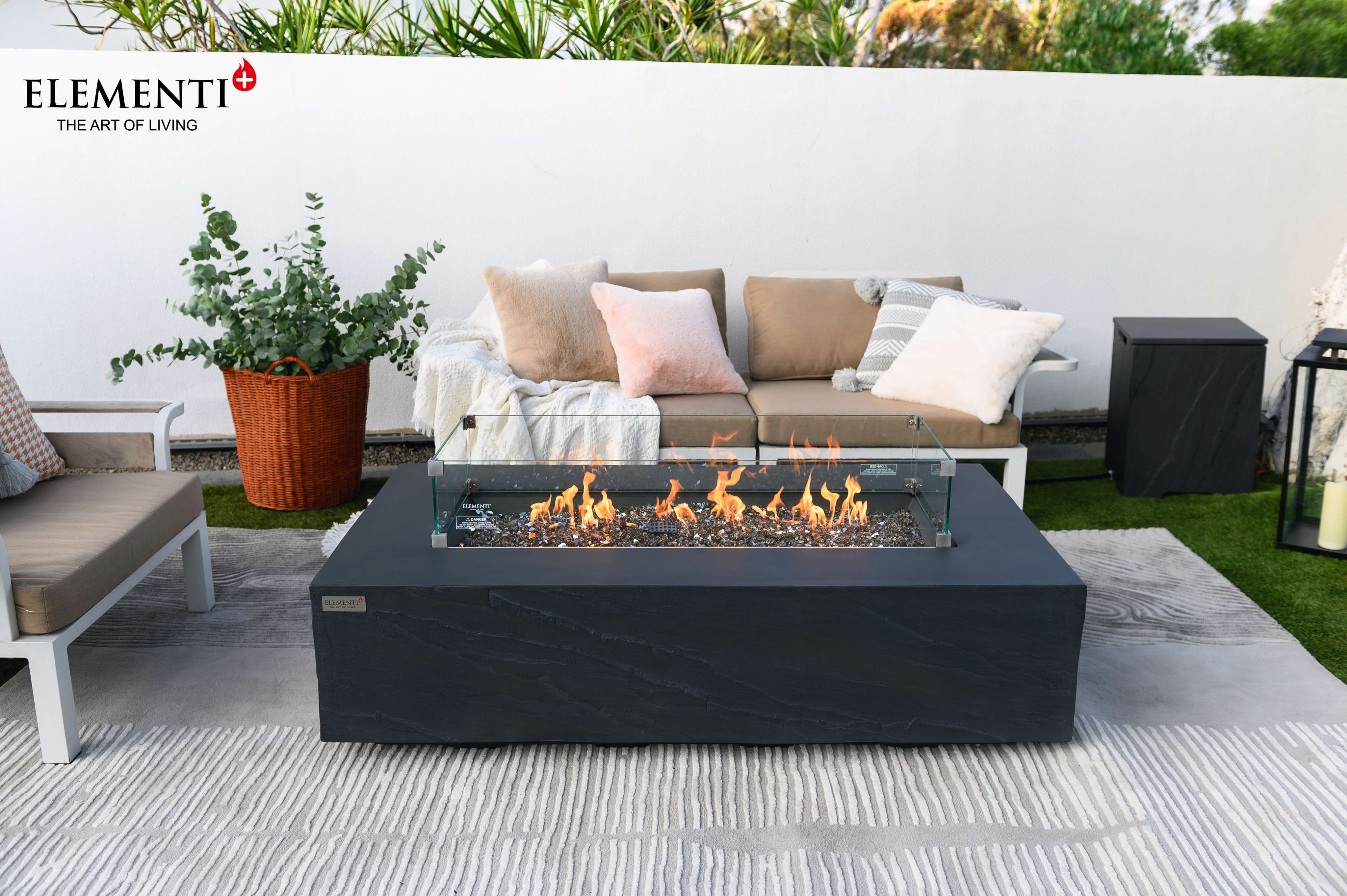 Elementi Plus Cape Town Rectangular Concrete Fire Pit Table Shop Now ...
