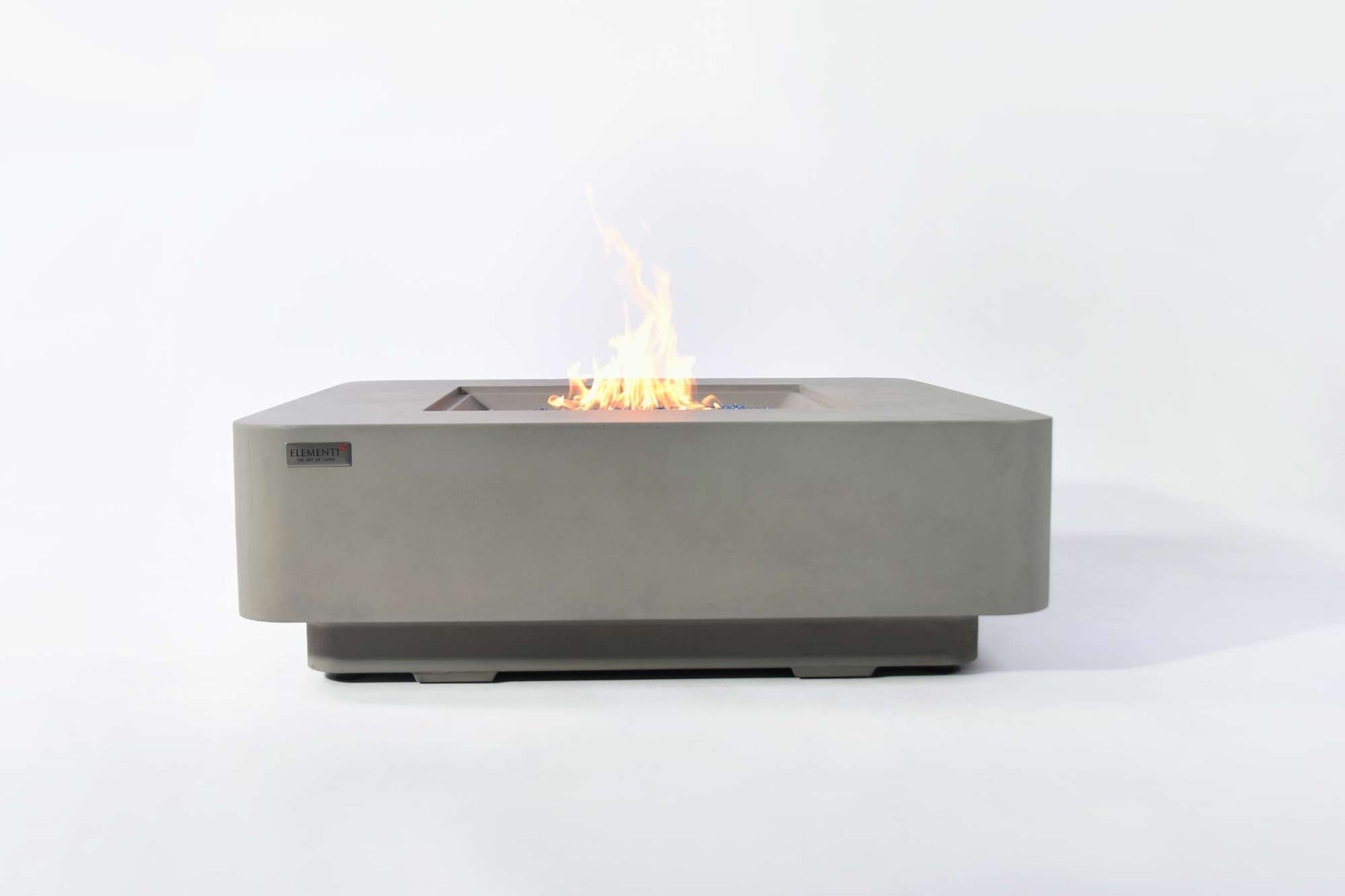 Elementi Plus Lucerne Square Concrete Fire Pit Table - Shop Now! — Backyard Oasis