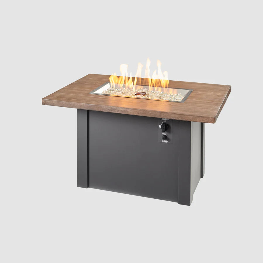 Havenwood 44-Inch Rectangular Gas Fire Pit Table- Modern Entertaining ...
