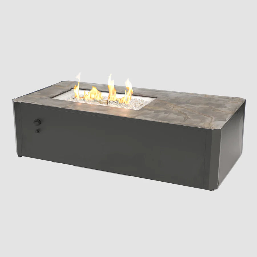 Kinney 55-Inch Rectangular Gas Fire Pit Table - Chic & Classy Table ...