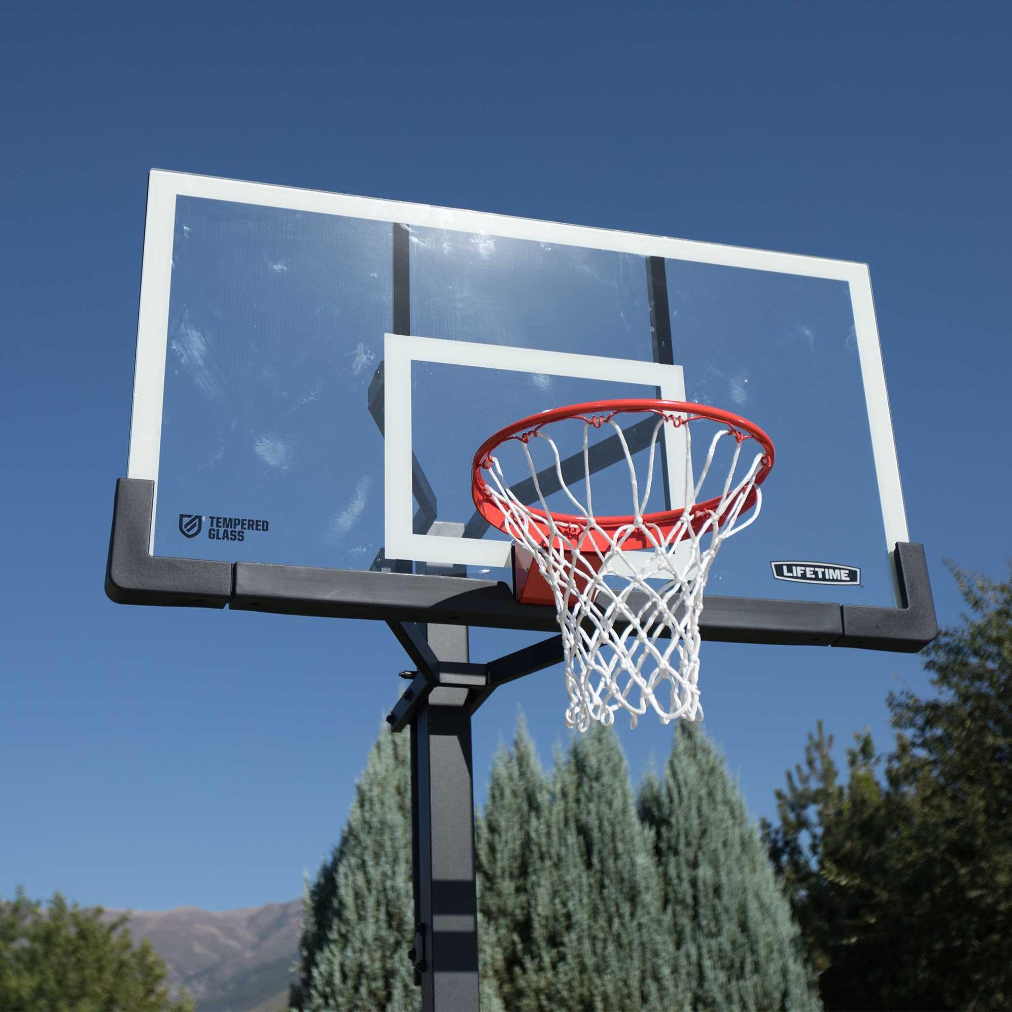 Lifetime Adjustable Basketball Hoop | 60-Inch Tempered Glass Backboard ...