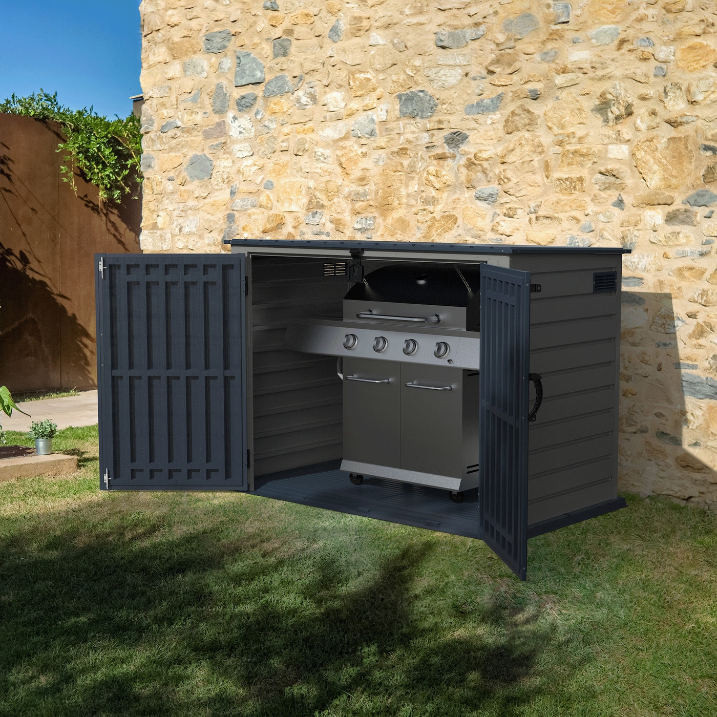 Duramax 2100L MultiStore Garbage Bin: Hide Trash & Organize Your Yard ...