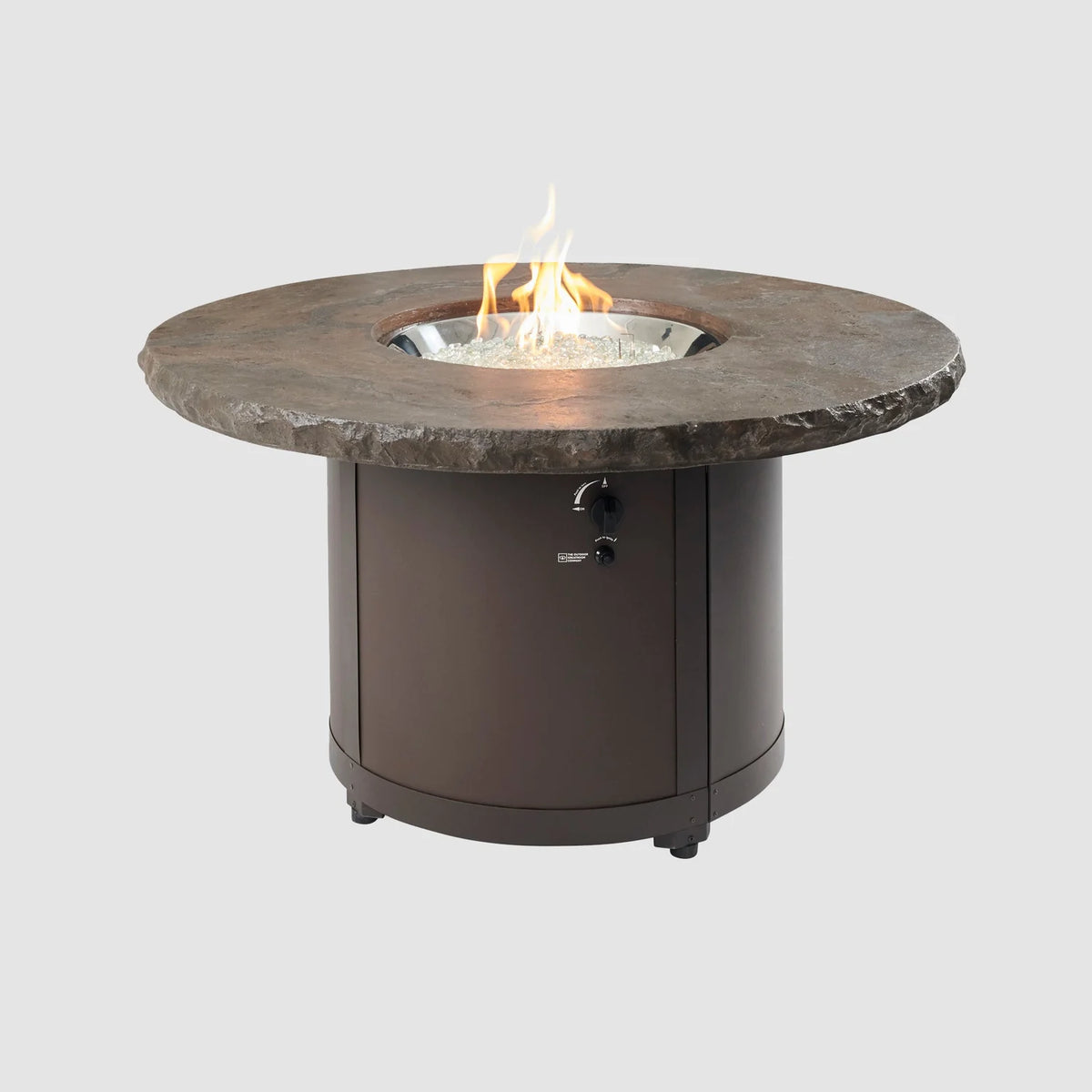 Outdoor Greatroom Co Beacon Round Gas Fire Pit Table | Elegant & Warm ...