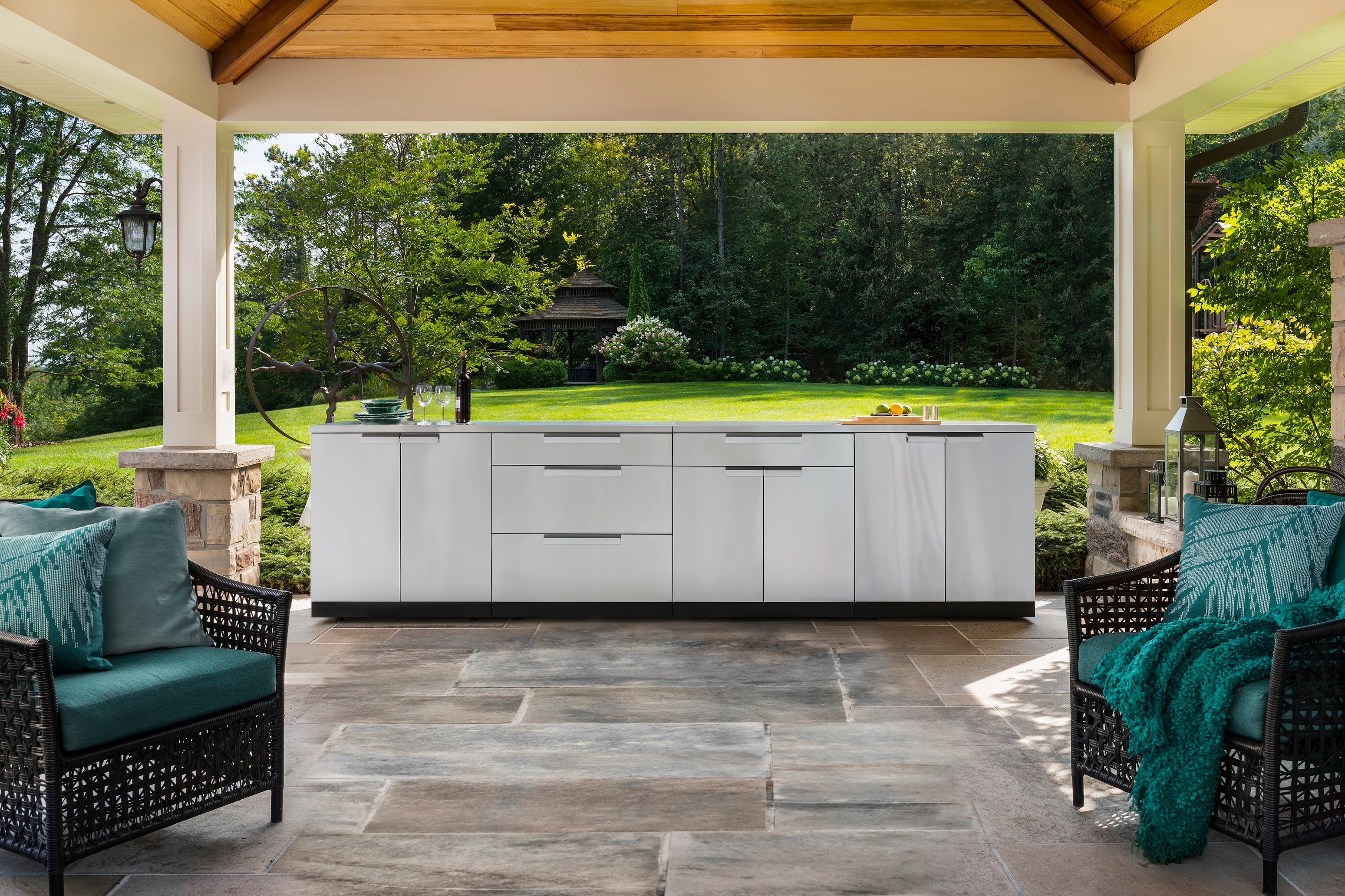 NewAge 3-Piece Outdoor Kitchen Set: Sink, Bar & Grill Cabinet ...