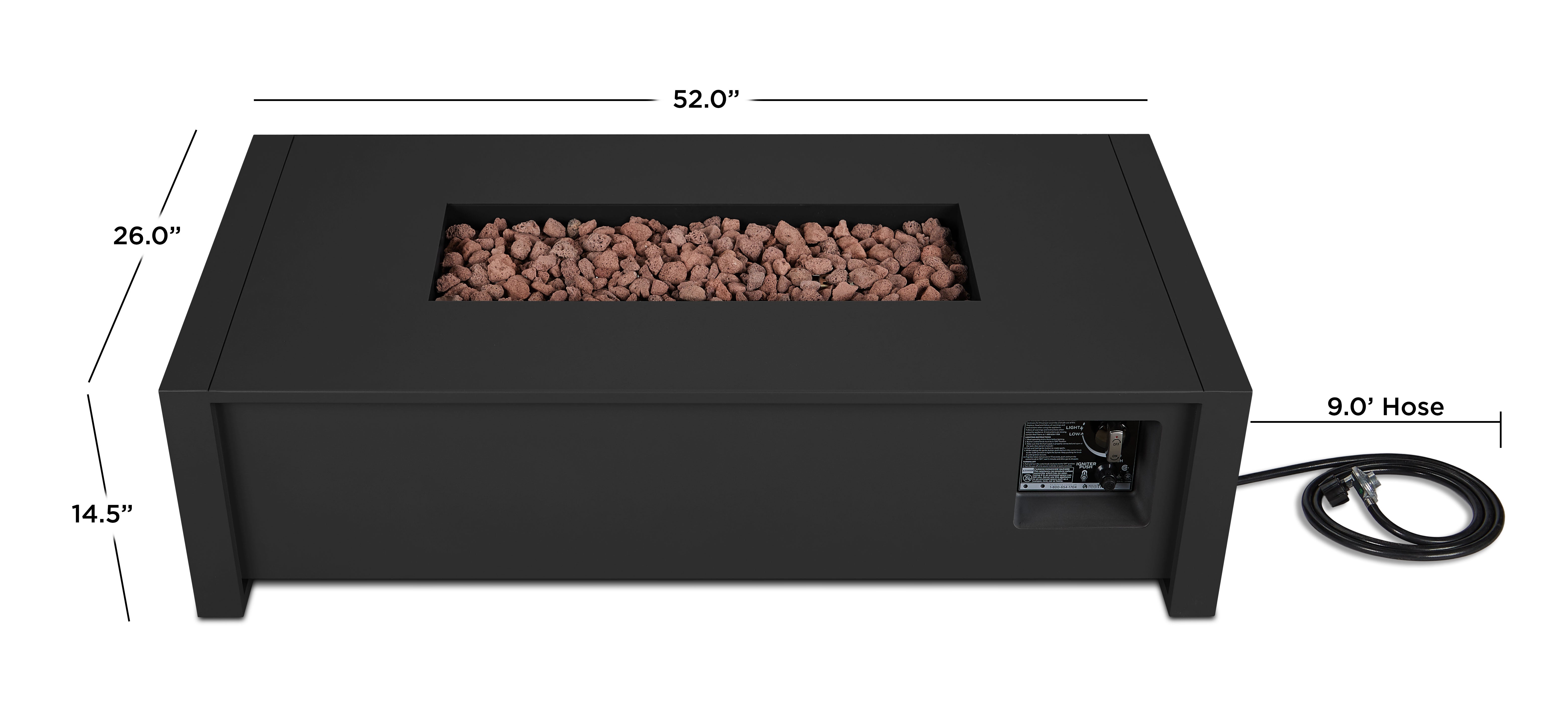 Real Flame Keenan 52" Propane Fire Pit Table - Cozy Outdoor Luxury ...