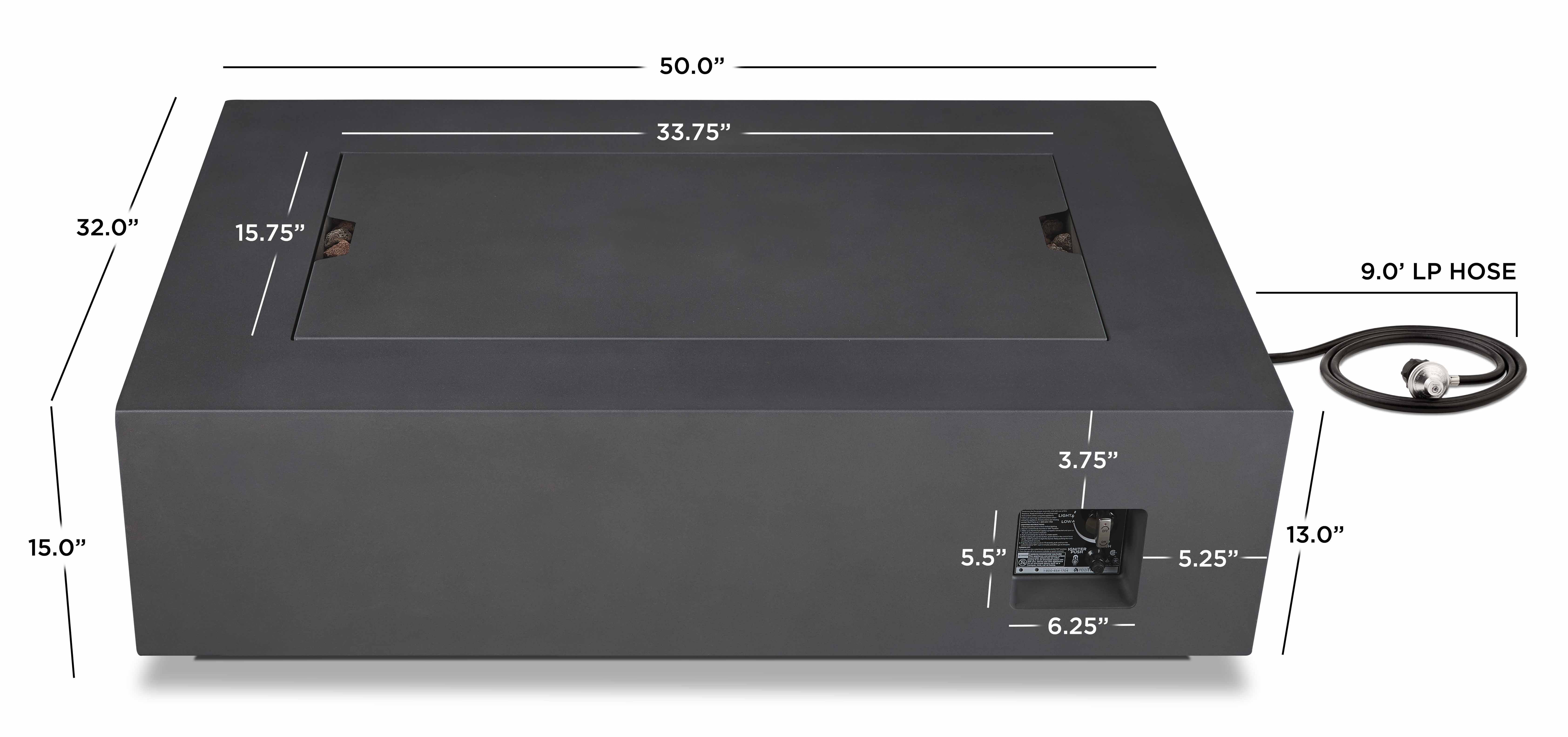 Real Flame Aegean 50" Fire Pit Table | Modern Design & 50,000 BTUs ...