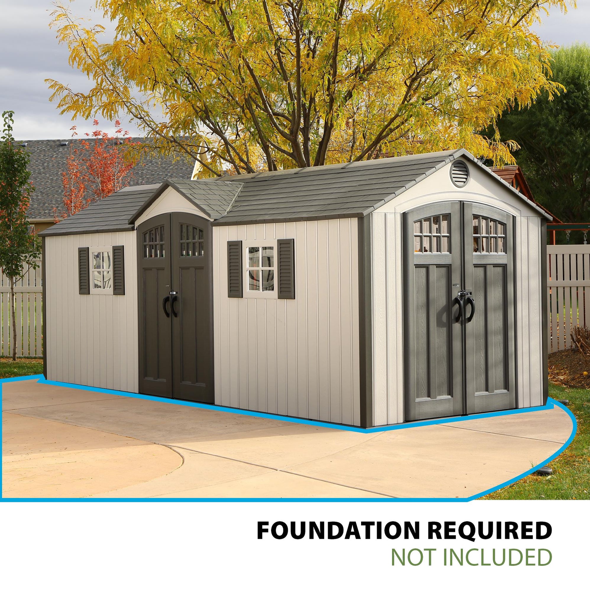 Lifetime 20x8 Outdoor Storage Shed - Spacious & Durable — Backyard Oasis
