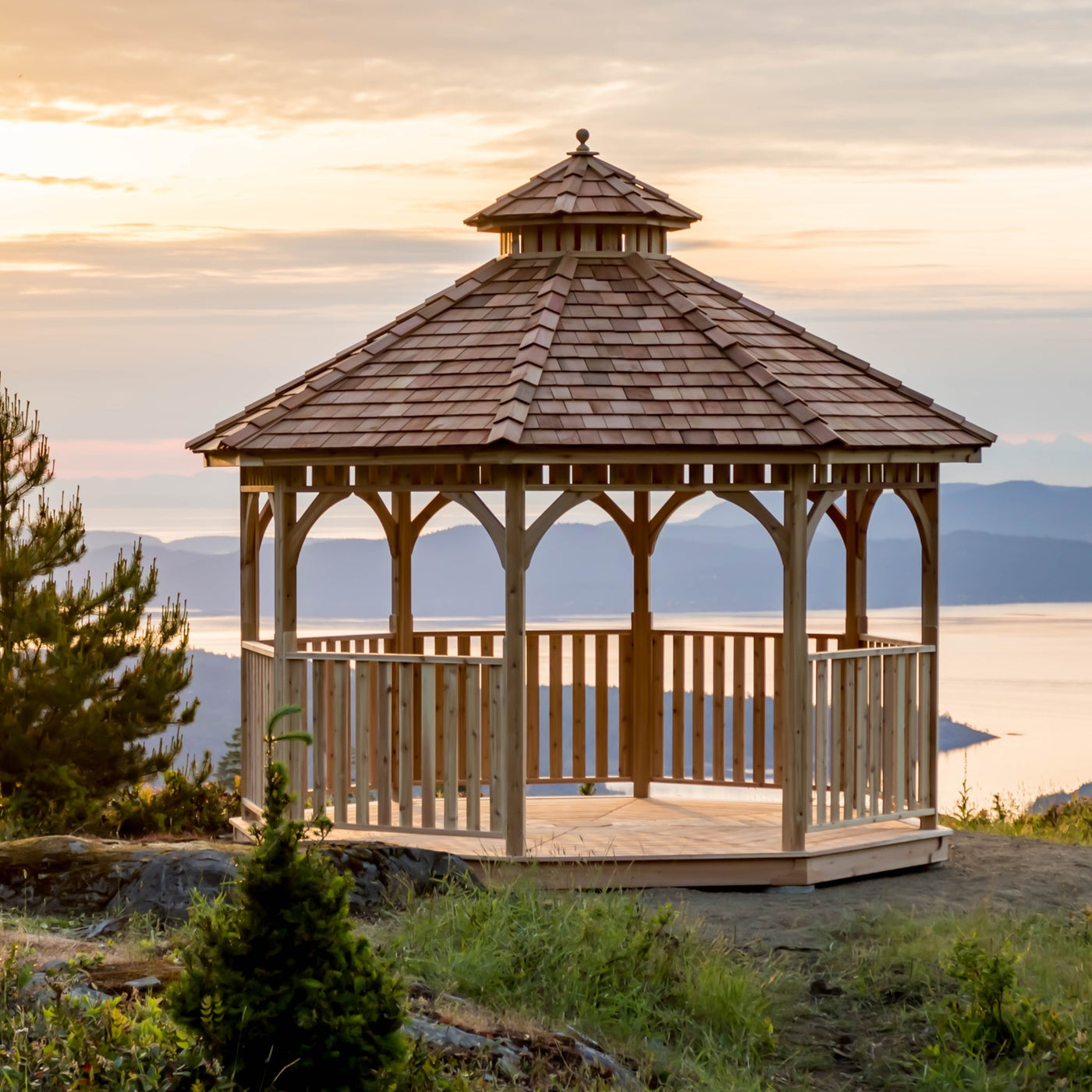10' Bayside Panelized Octagon Gazebo | Made with Sourced Cedar ...