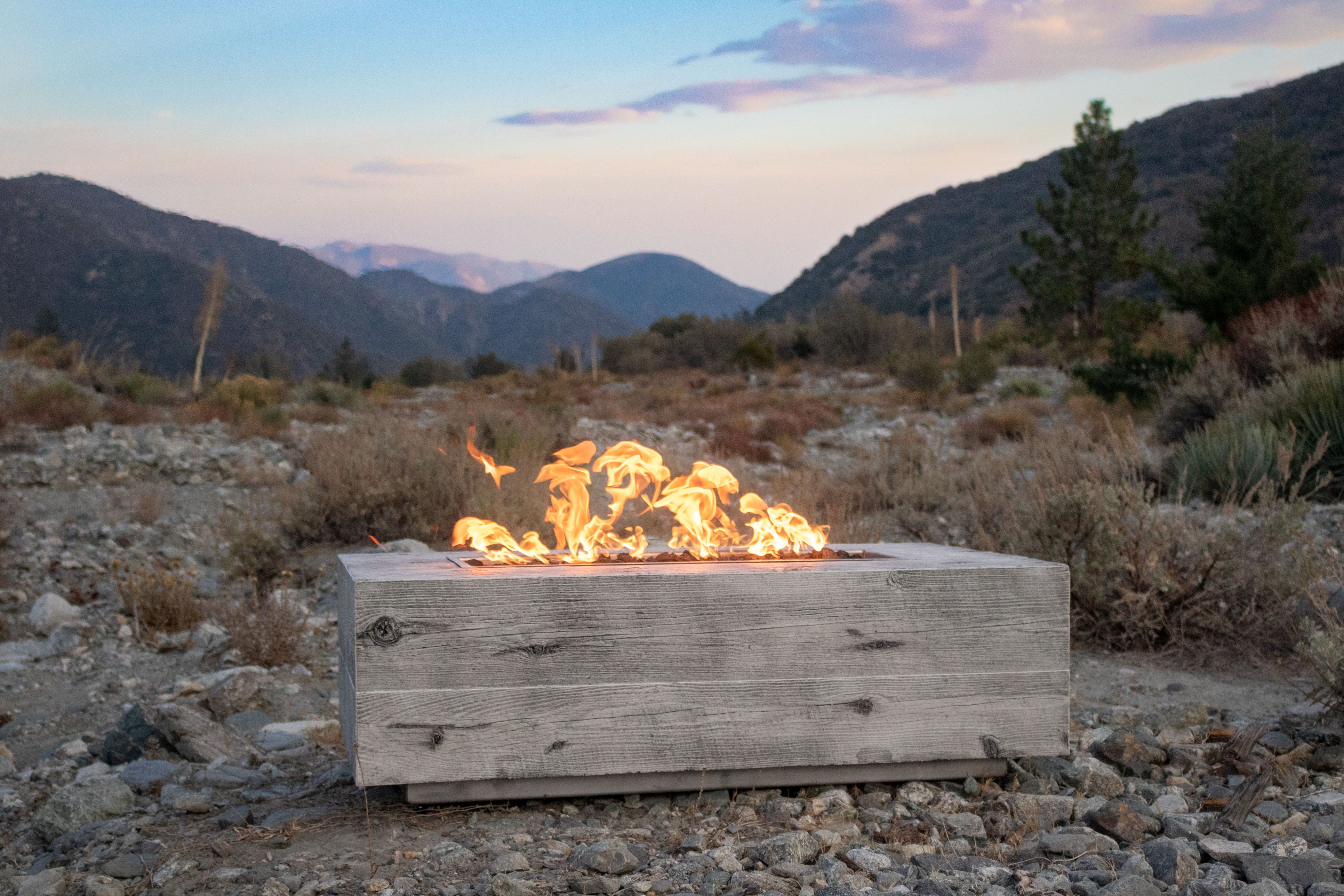 The Outdoor Plus Coronado Fire Pit - Rustic Elegance in Ivory Concrete ...