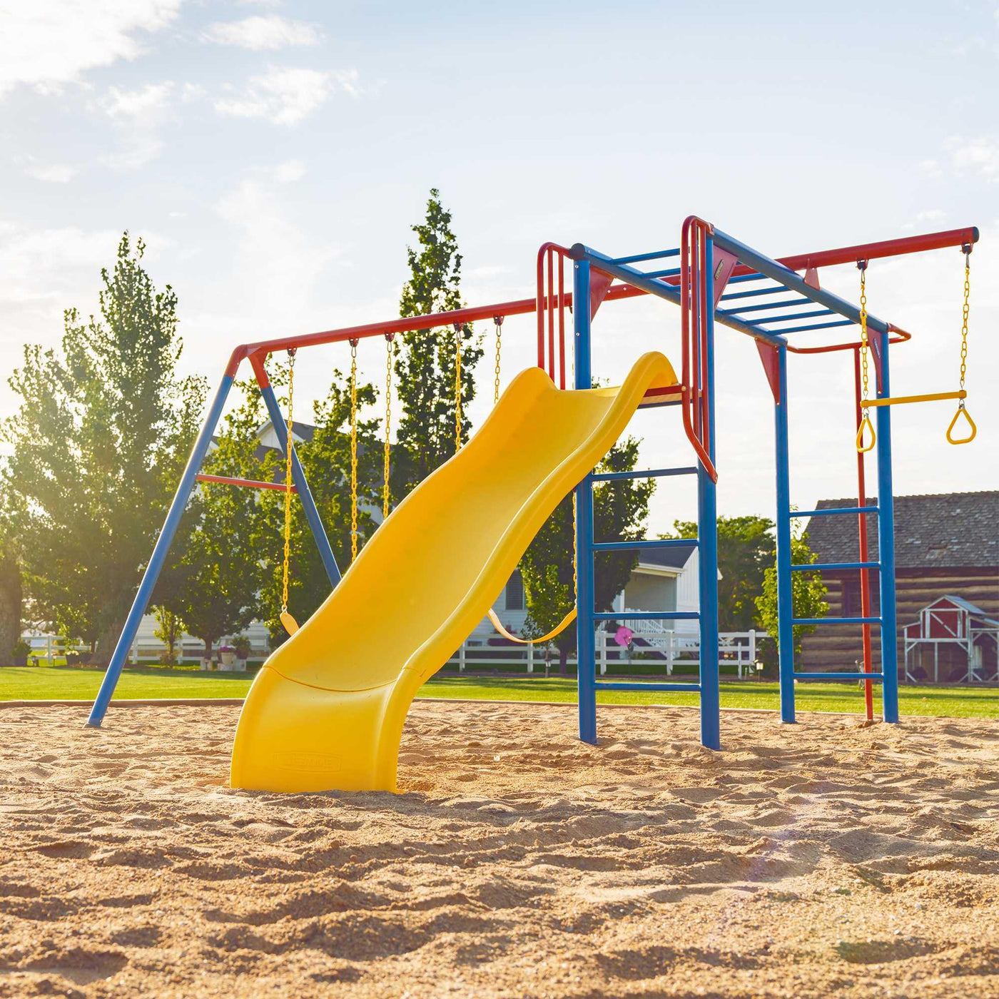 Lifetime Monkey Bar Swing Set in Primary Colors: Backyard Playground ...