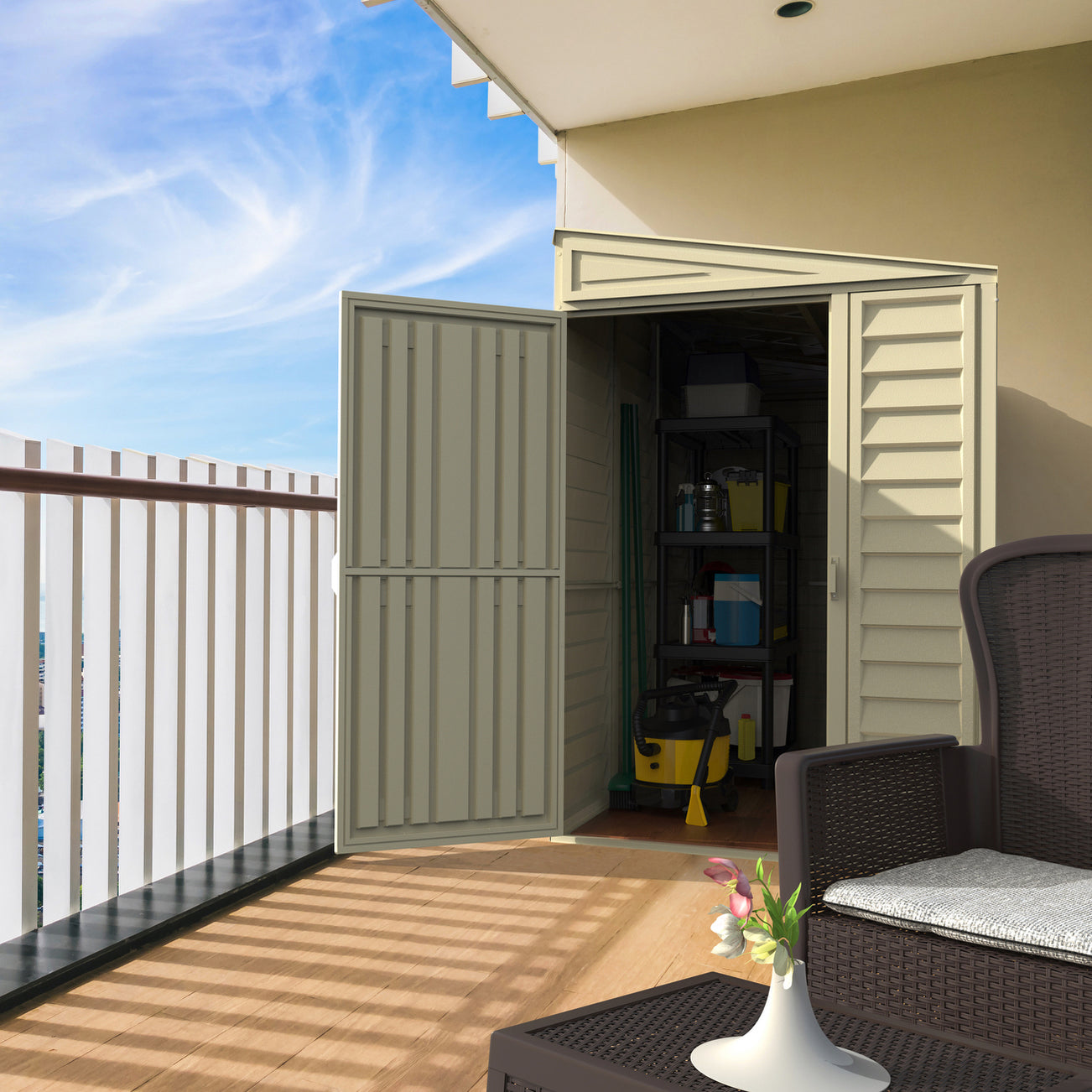 Duramax SideMate Shed 4'x8' w/ Foundation - Space-Saving Storage ...