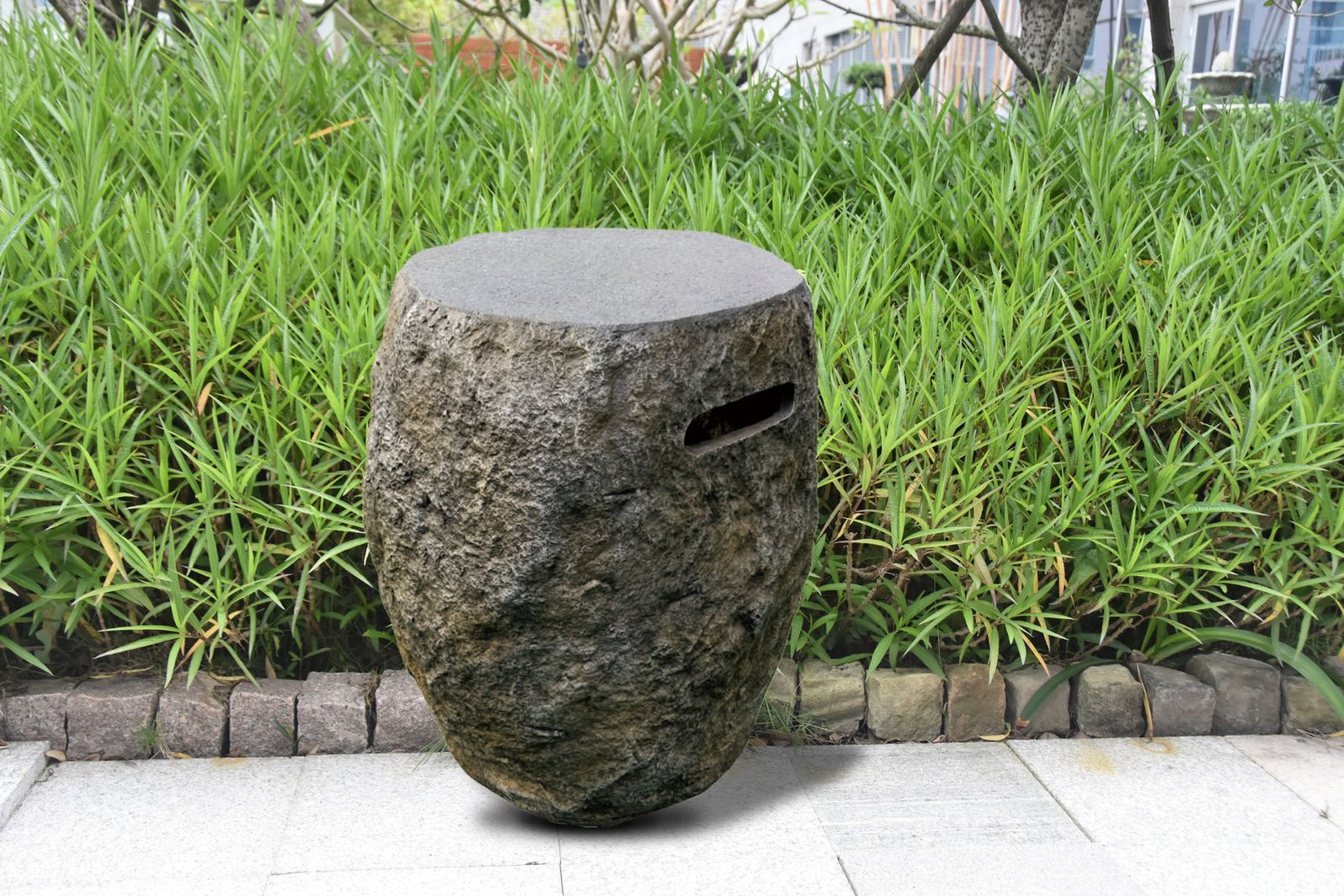 Elementi Boulder and Fiery Rock Propane Tank Cover | Backyard Oasis