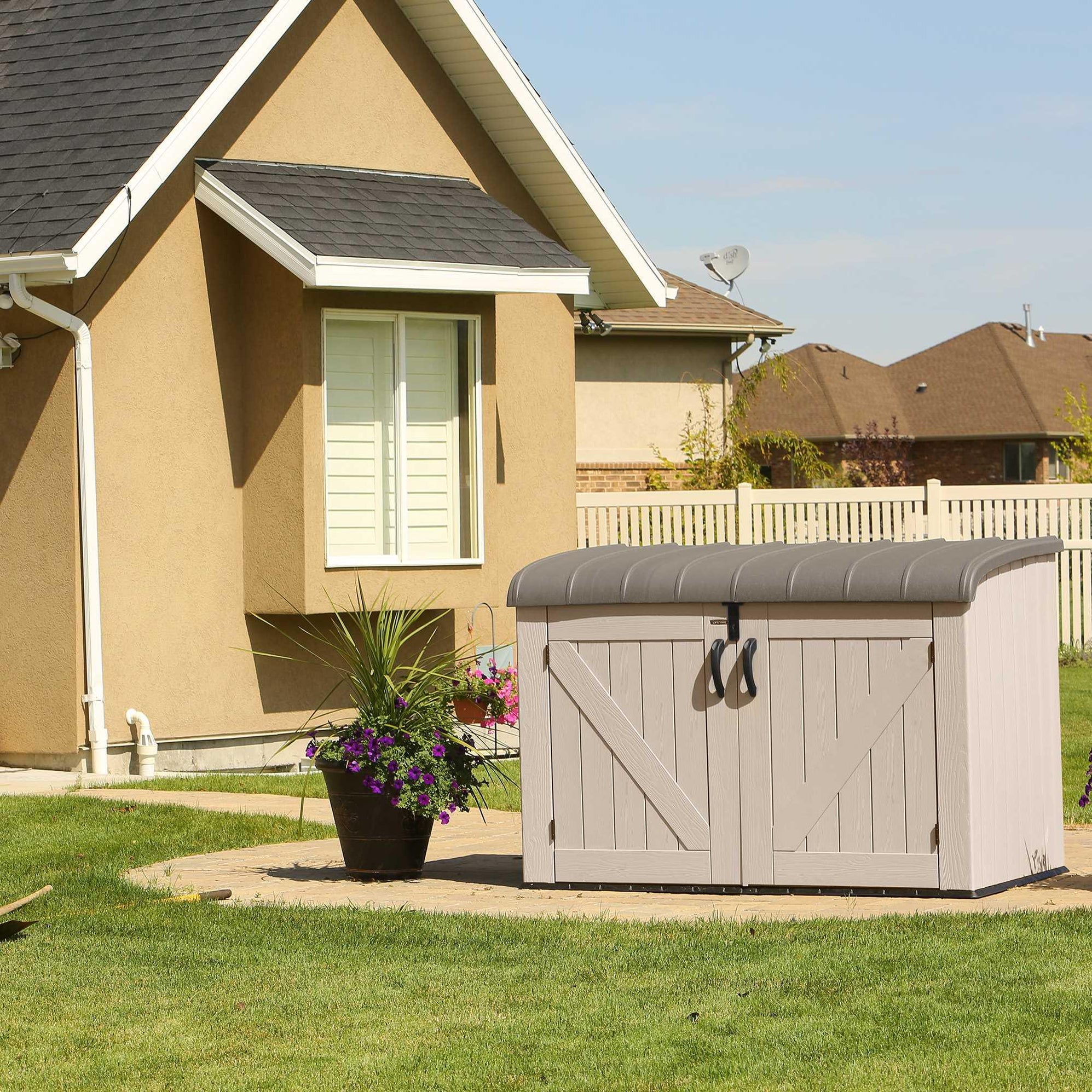 Lifetime Horizontal Storage Shed (75 Cubic Feet) - 60170 — Backyard Oasis