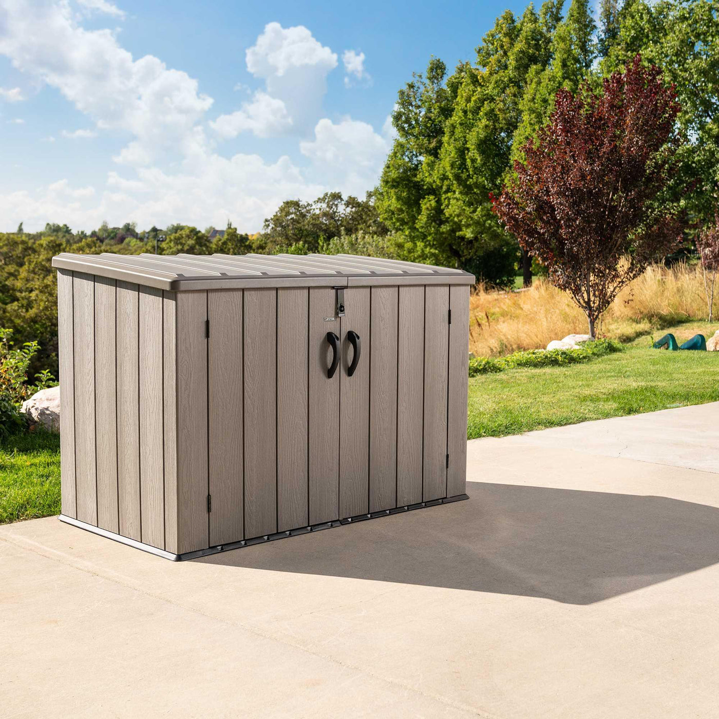 Lifetime Horizontal Storage Shed (75 Cubic Feet) - 60341 — Backyard Oasis