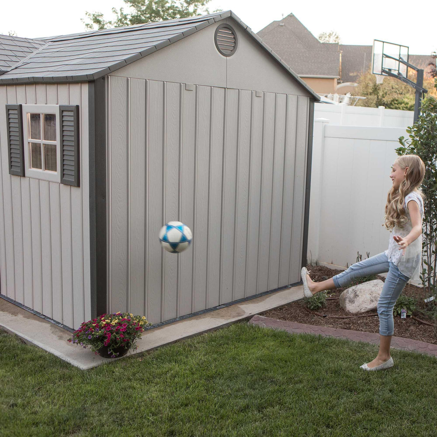 Lifetime 12.5x8 Outdoor Storage Shed | Durable & Spacious — Backyard Oasis