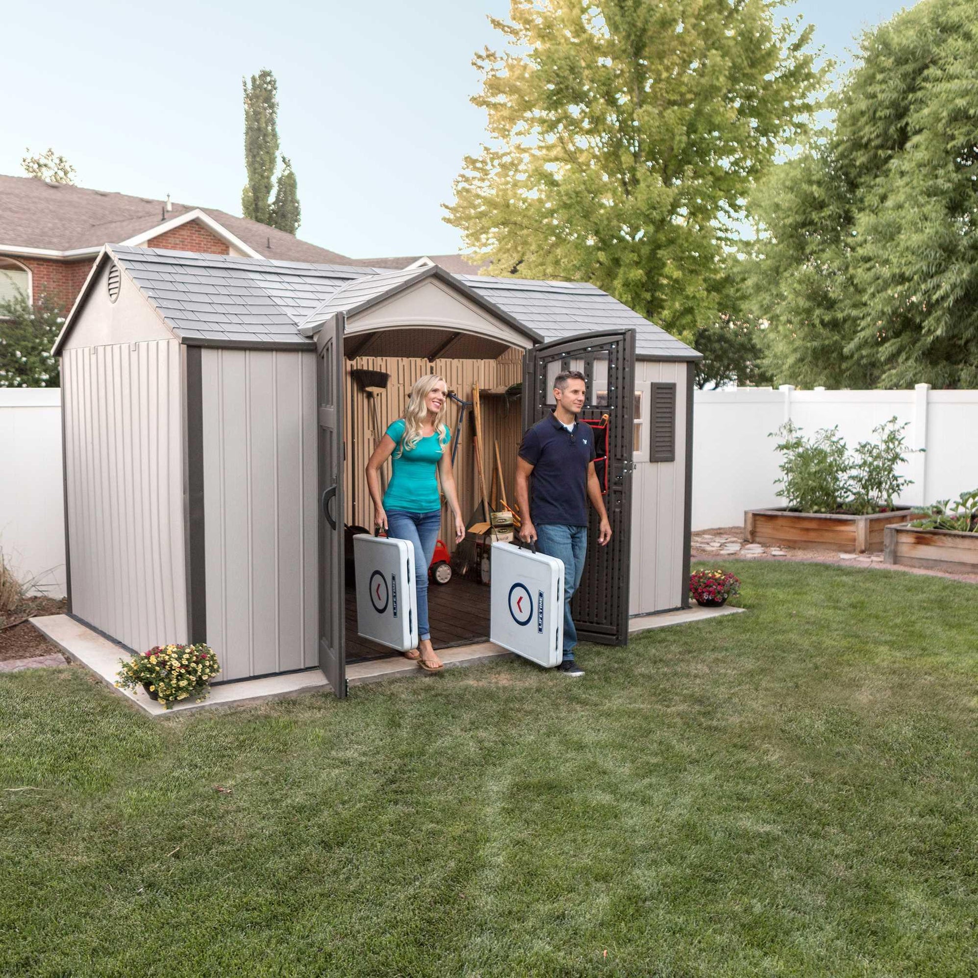 Lifetime 12.5x8 Outdoor Storage Shed | Durable & Spacious — Backyard Oasis